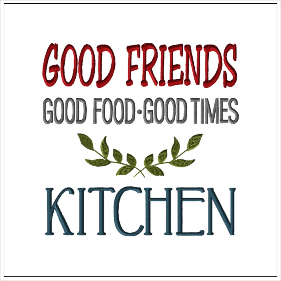 Good Friends Good Food | Machine Embroidery Design #1501 - Etsy