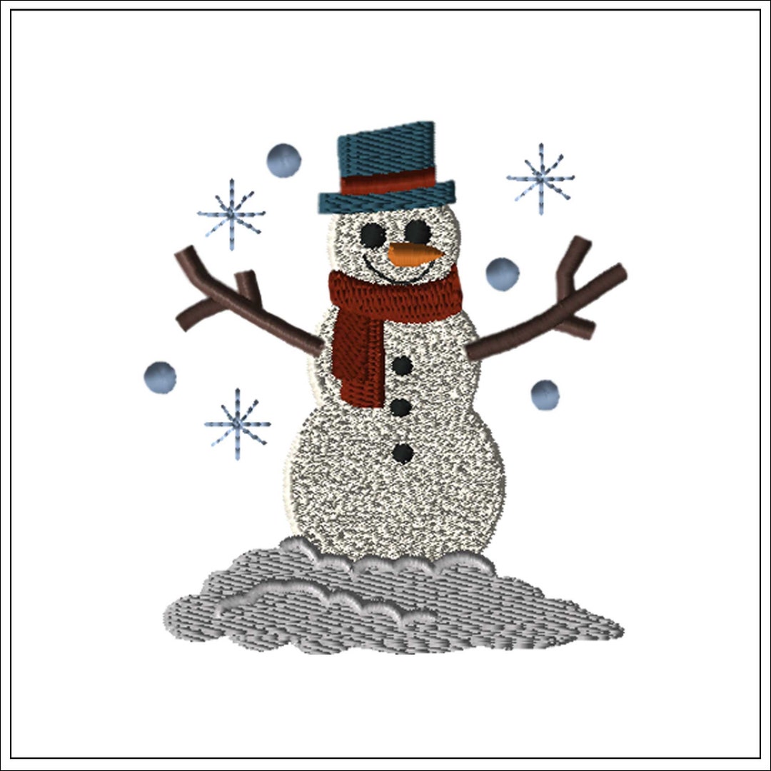 Snowman | Machine Embroidery Design #1487 - Etsy