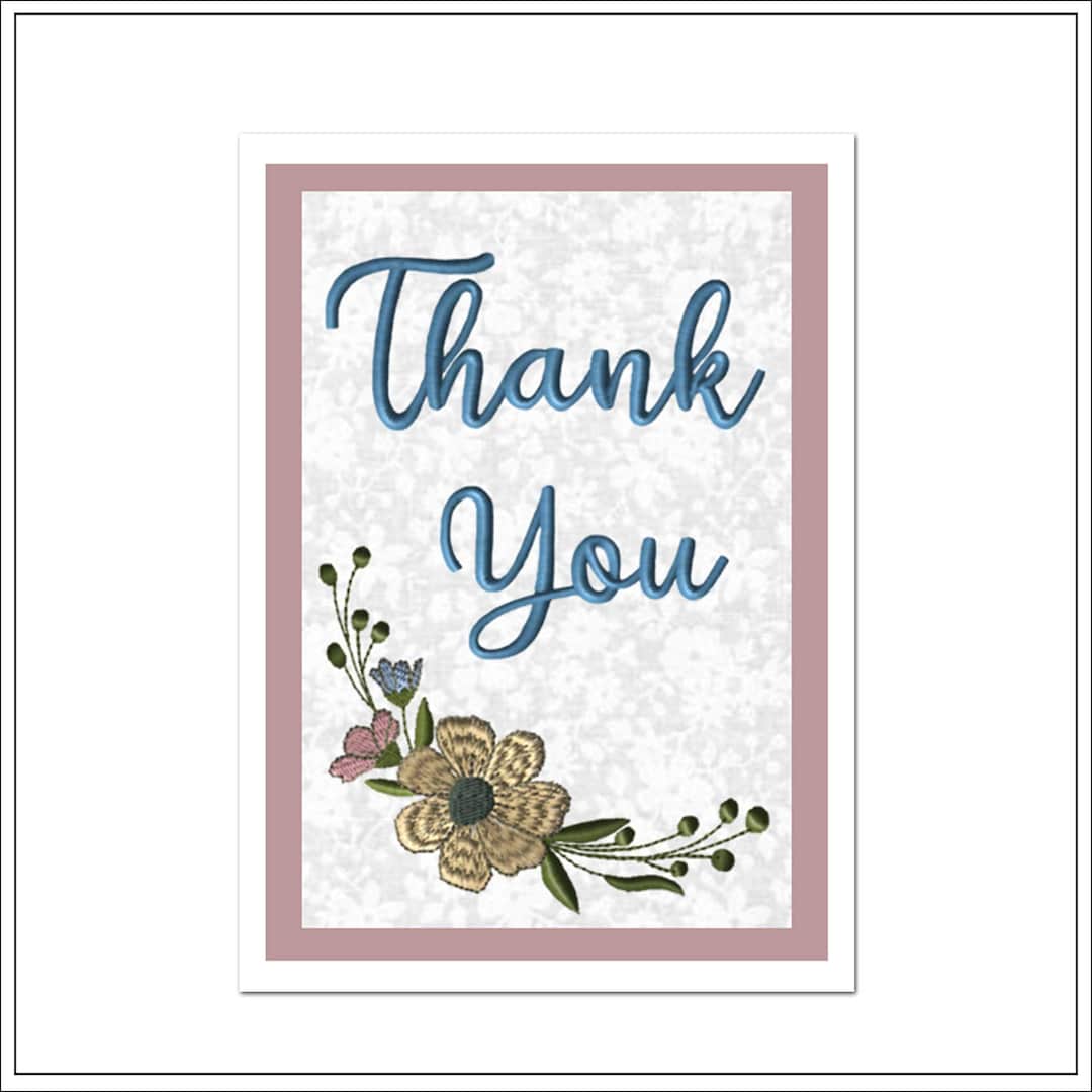 Thank You | Fabric Card | Machine Embroidery Design #1135 - Etsy