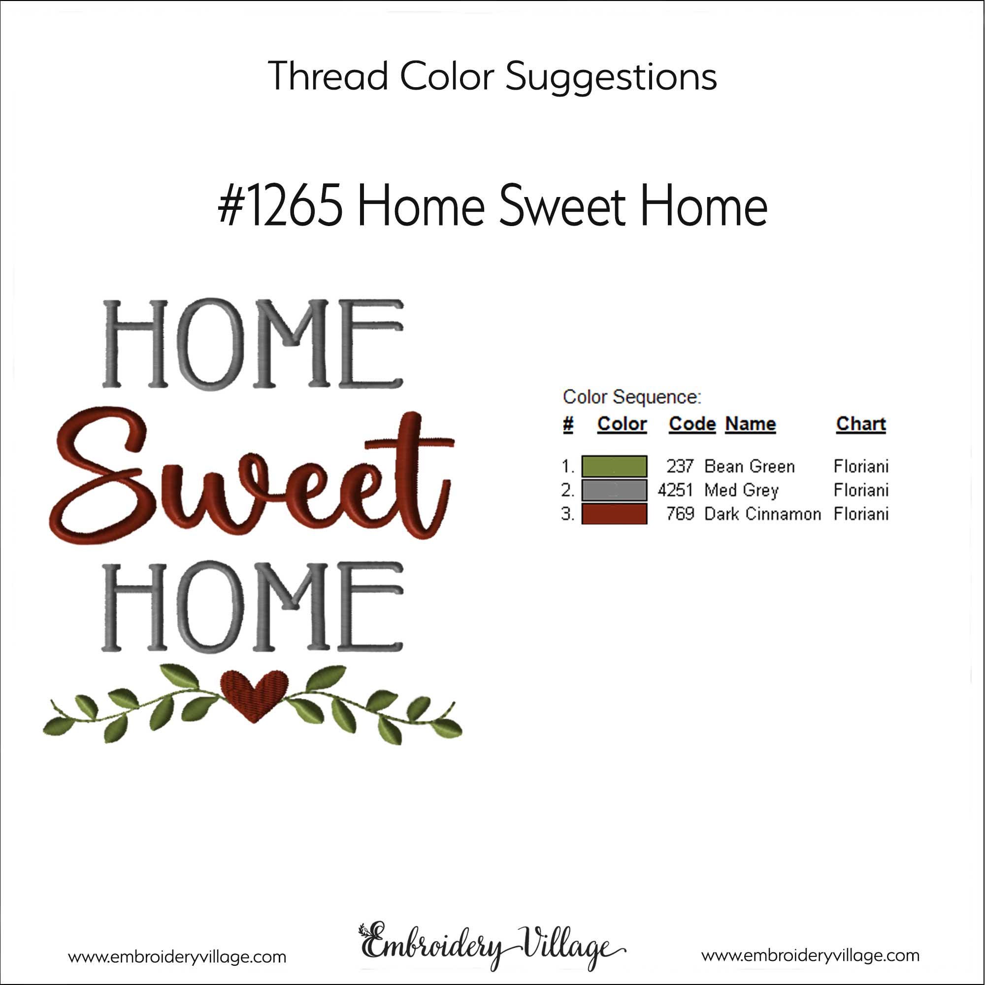 Home Sweet Home -machine Embroidery Design- #1265 - Etsy