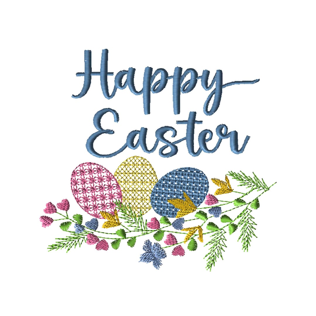 Happy Easter Flowers-machine Embroidery Design- #1165 - Etsy
