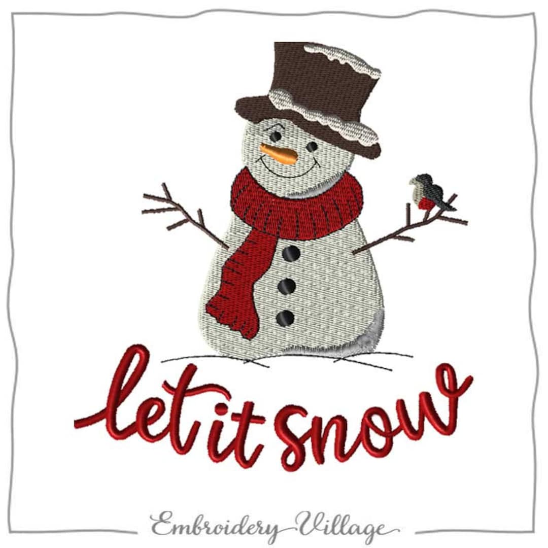Let It Snow Snowman | Machine Embroidery Design #1605 - Etsy