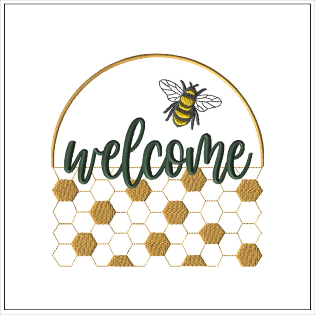 Welcome Bee | Machine Embroidery Design #1658 - Etsy