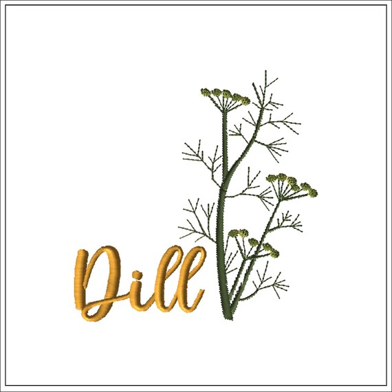 Dill Herb Kitchen Machine Embroidery Design 1035 - Etsy