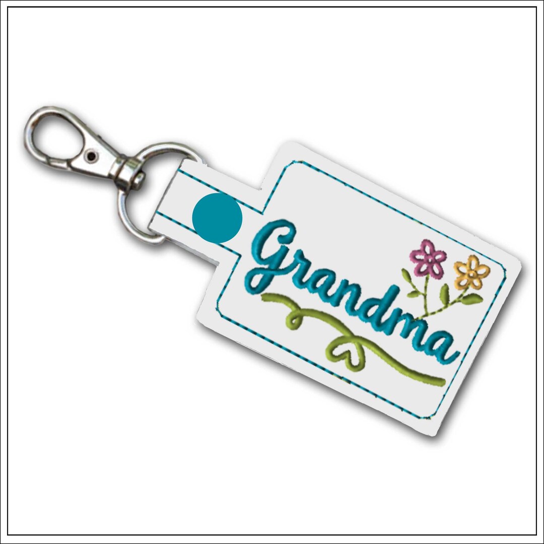 Grandma-in the Hoop Key Tag | Machine Embroidery Design #1518 - Etsy