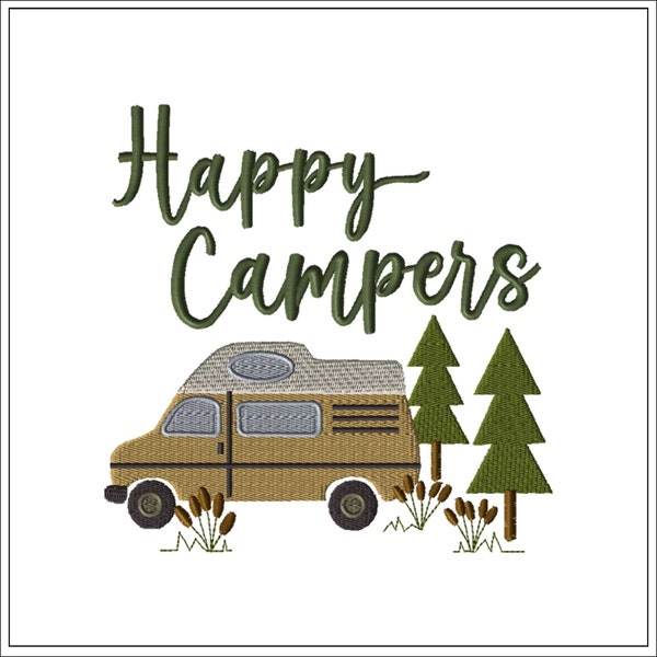 Happy Camper Embroidery Design - Etsy