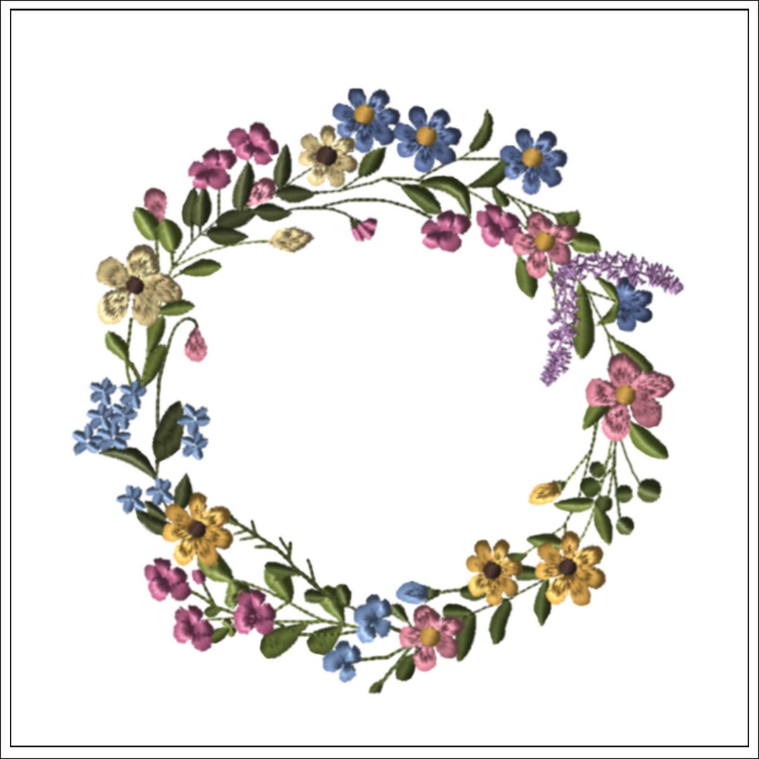 Floral Wreath | Machine Embroidery Design #1483 - Etsy