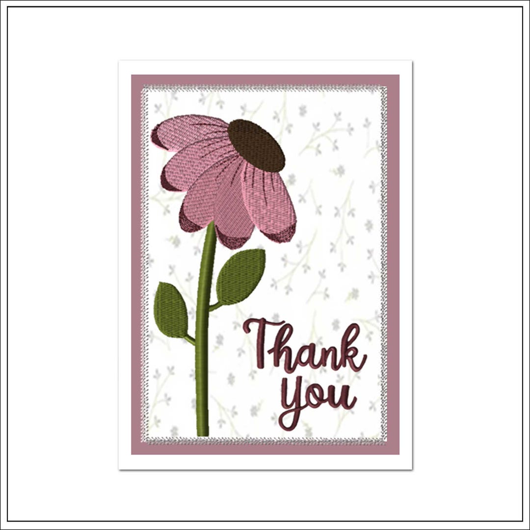 Thank You | Fabric Card | Machine Embroidery Design #1776 - Etsy