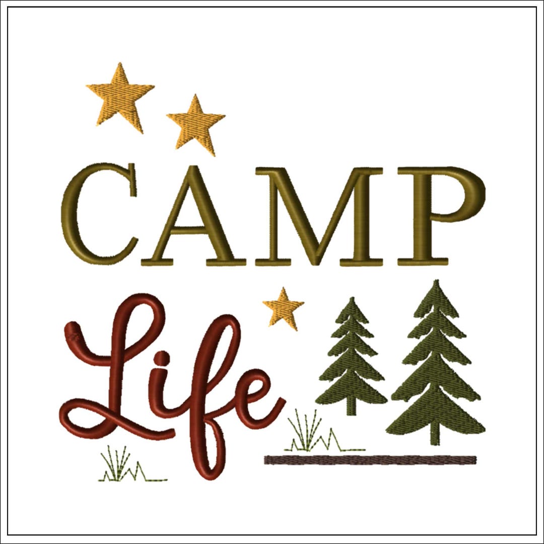 Camp Life | Machine Embroidery Design #1808 - Etsy
