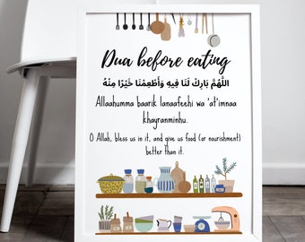 Islamic Kitchen Art, Start With Bismillah, Islamic Kitchen Printable ...