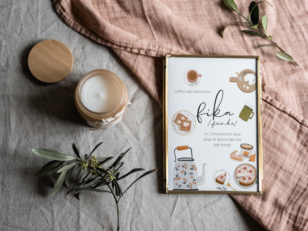 Fika, Fika Print, Fika Digital Print, Fika Art, Cozu Fika Art, Hygge ...