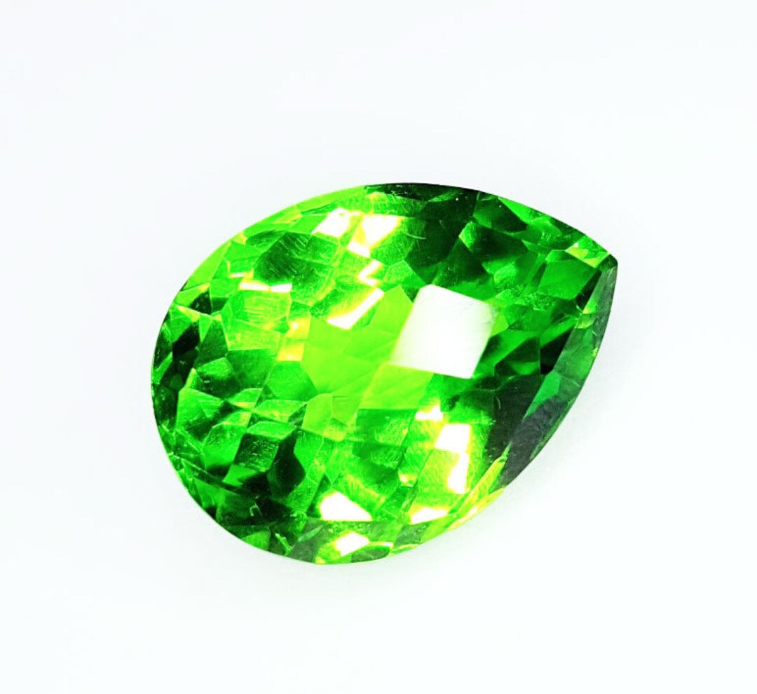 Transparent Natural Peridot 20 Ct Certified Loose Gemstone Pear Shape ...