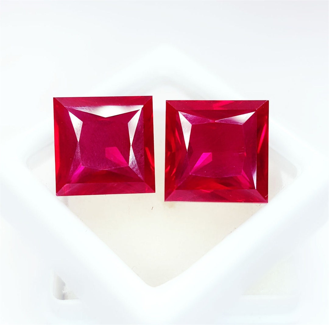 Natural Red Ruby Certified Loose Gemstone 8-10 Ct Pair for Ring Size ...