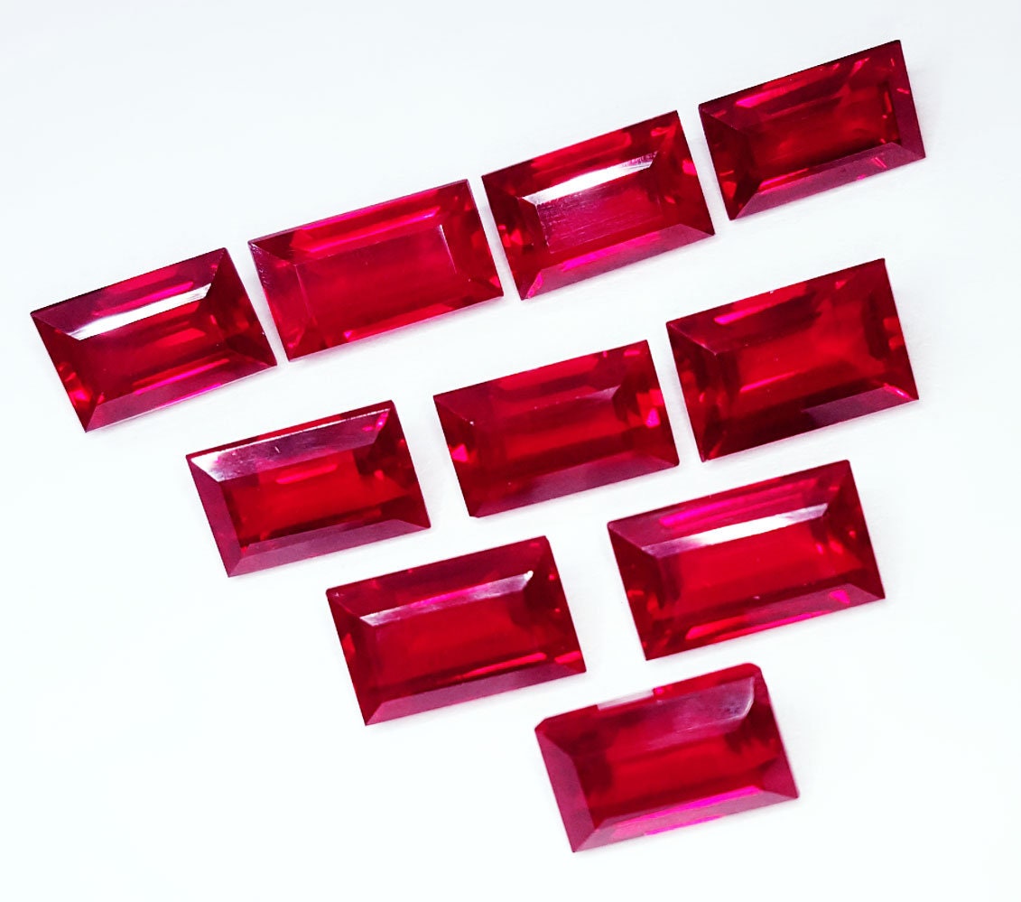 Loose Gemstone Natural Ruby Lot Princess Cut 10 Pcs Certified - Etsy