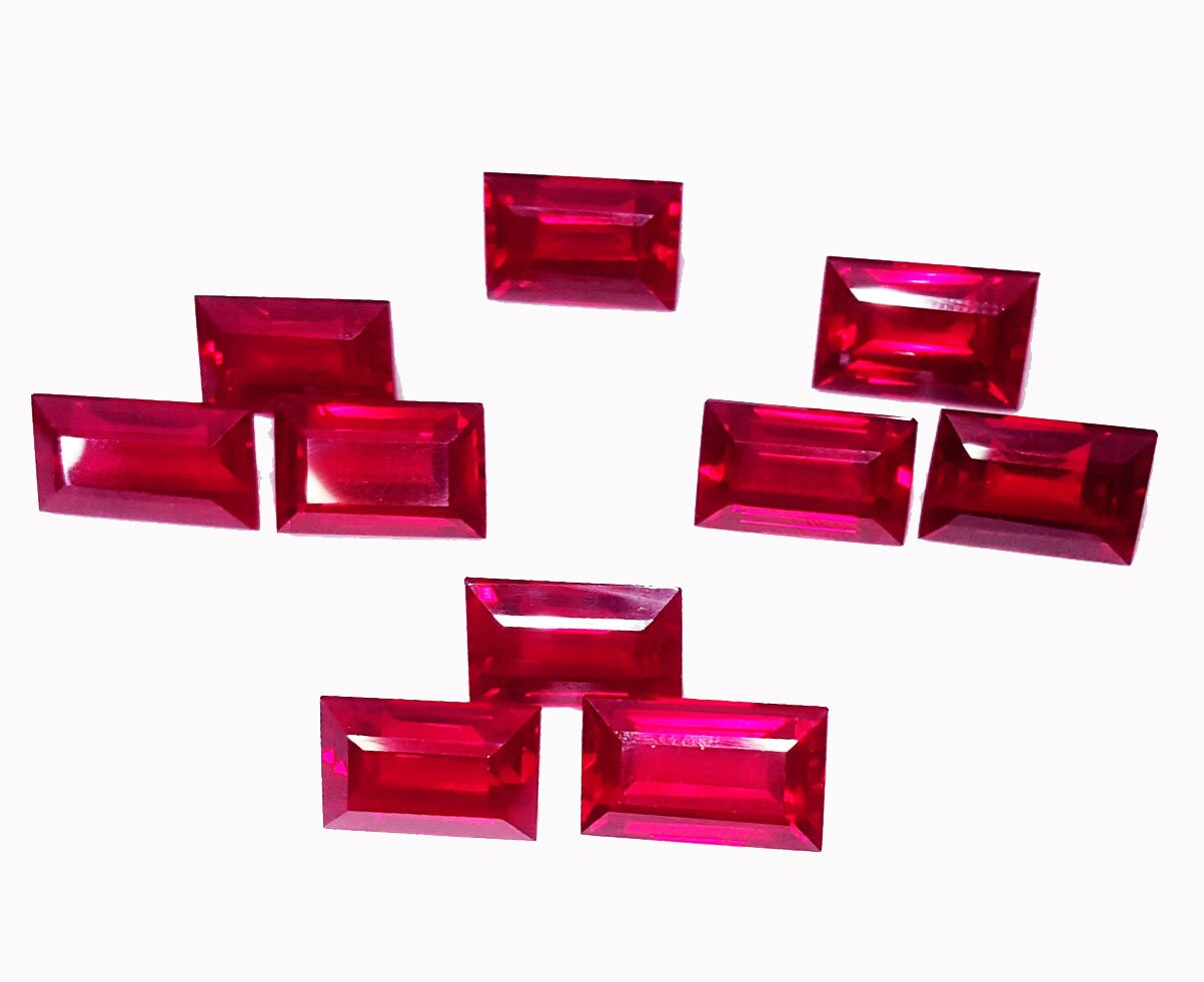 Loose Gemstone Natural Ruby Lot Princess Cut 10 Pcs Certified - Etsy