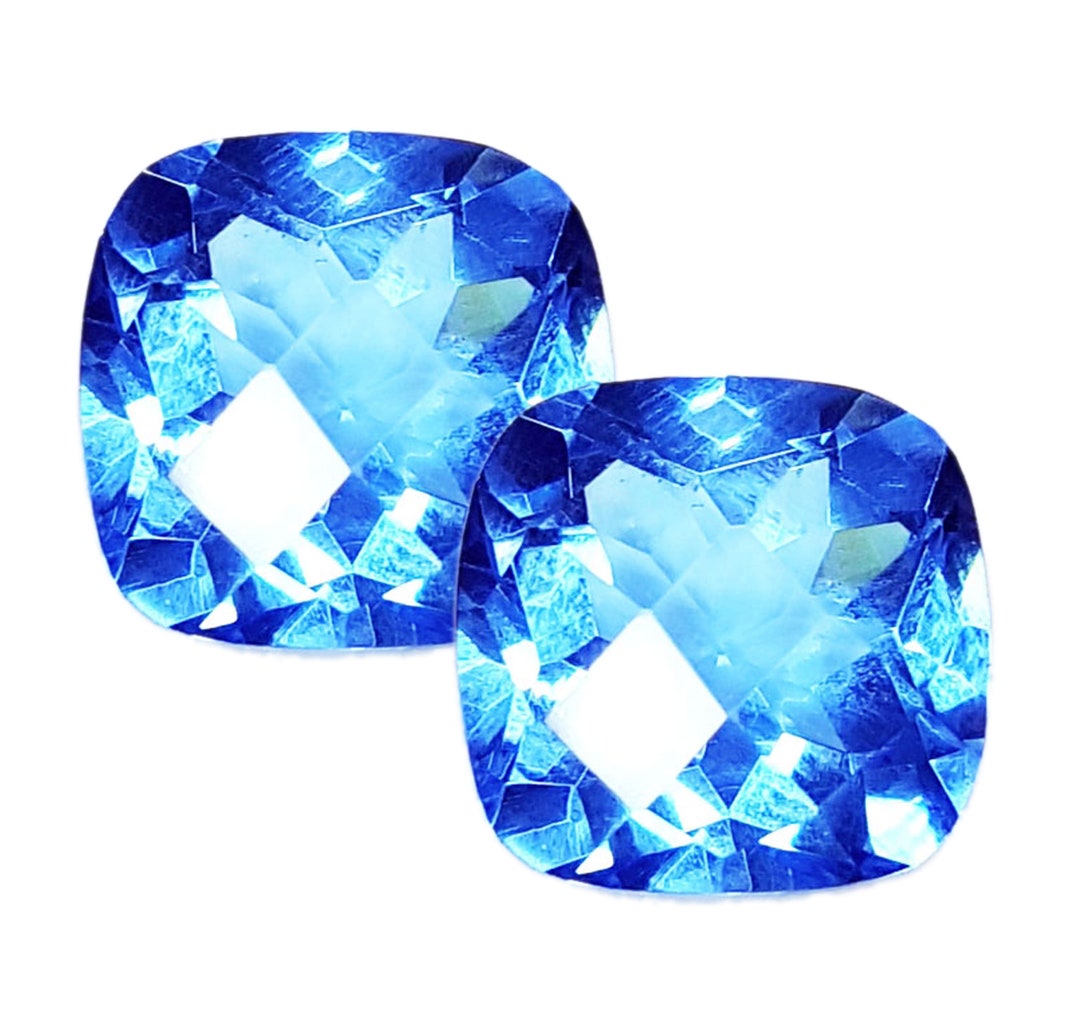 Certified Natural Light Blue Sapphire Loose Gemstone 18 Ct Pair Cushion ...