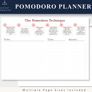 Pomodoro Technique Planner / Worksheet / Digital and Printable - Etsy UK