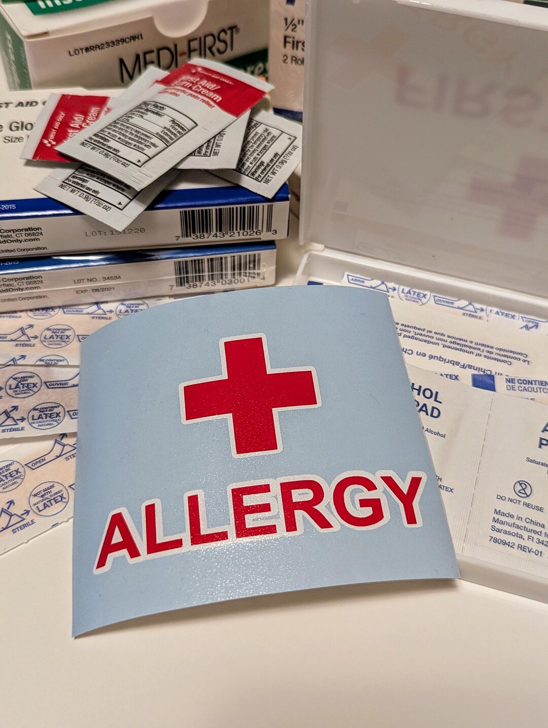 Allergy Decal Vinyl Sticker Label for Epipen Case, Medical Kit, Car ...