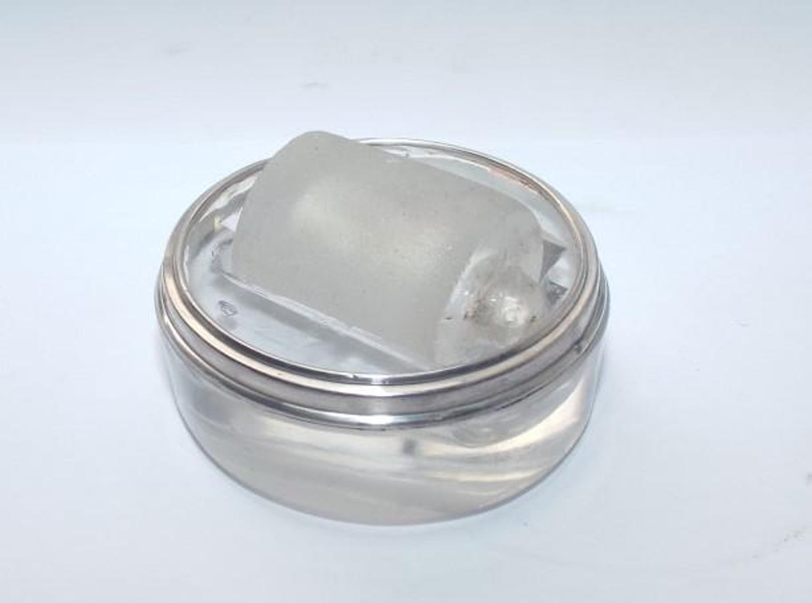 Rare Antique Sterling SOLID SILVER Mounted Glass Silver Stamp Mostener ...