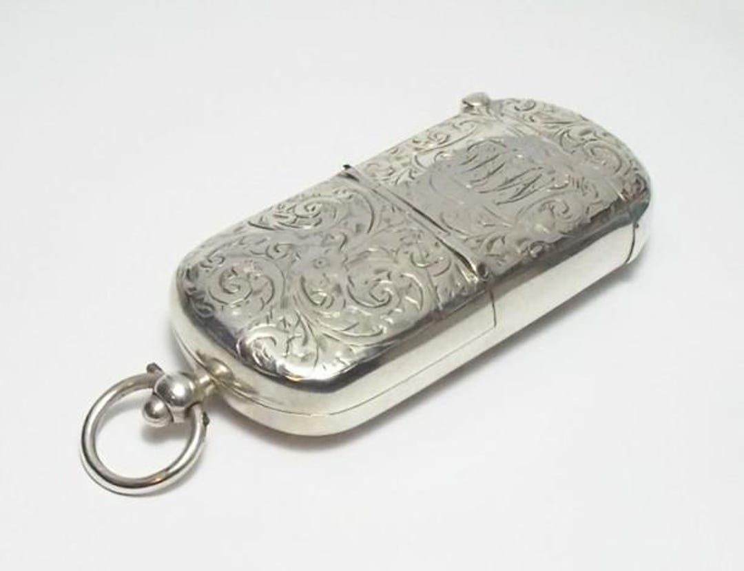 Rare Antique Victorian Sterling Solid Silver Combination Vasta Case ...