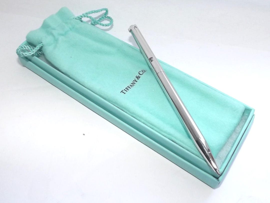 Genuine Tiffany & Co Steel Ball Point Pen With Pouch and Box - Etsy