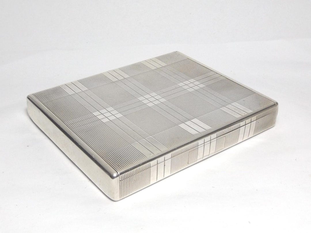 Rare Art Deco 152 Grams Austrian 935 Sterling Silver Tartan Box, Vienna ...