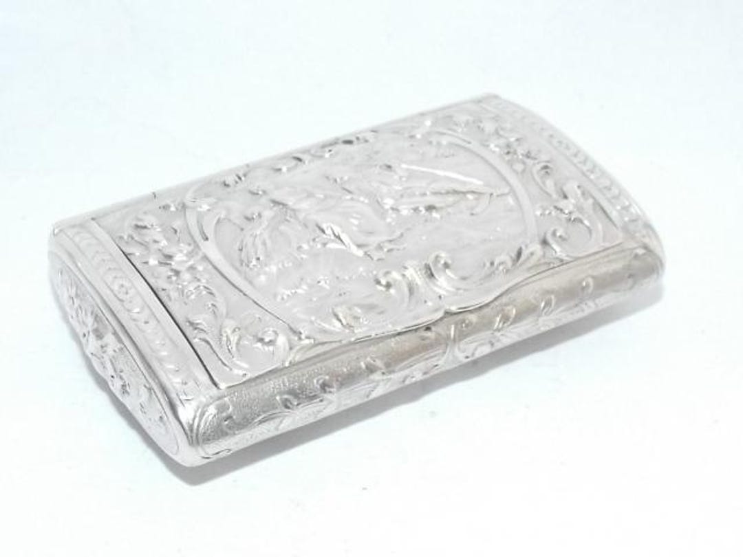 Rare Antique German Hanau SOLID SILVER Snuff Box, Tobacco Box, Trinket ...