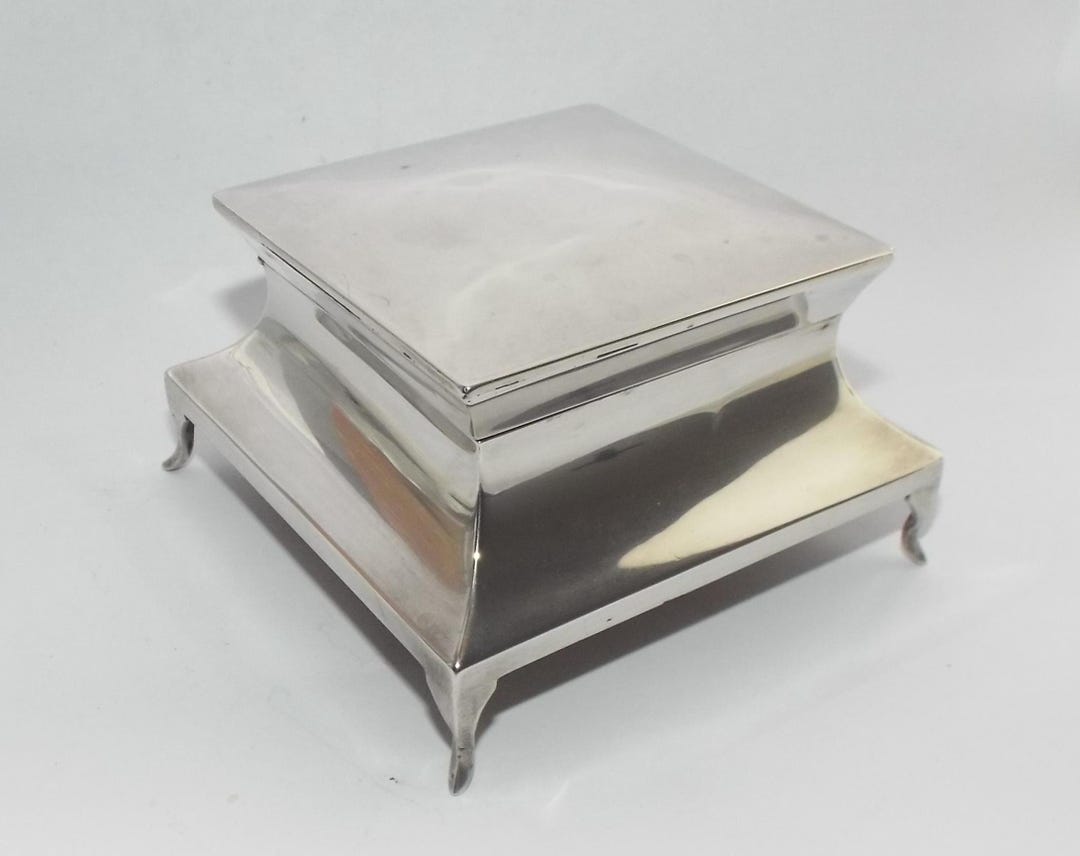 Antique 192g STERLING SOLID SILVER Jewellery Box, Trinket Box, S ...