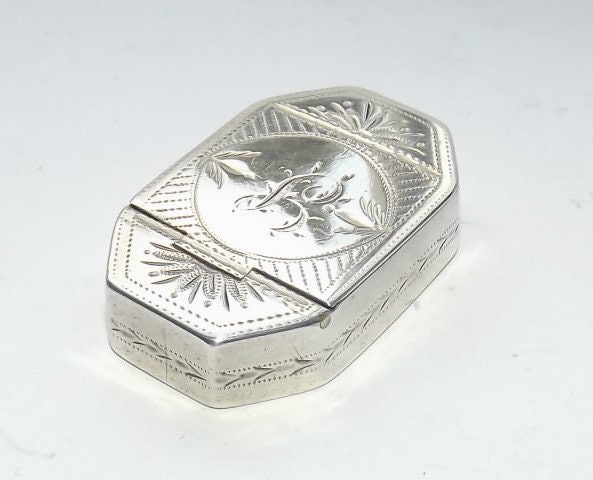 Antique Georgian 18th Century Sterling SOLID SILVER Snuff Box,pill Box ...
