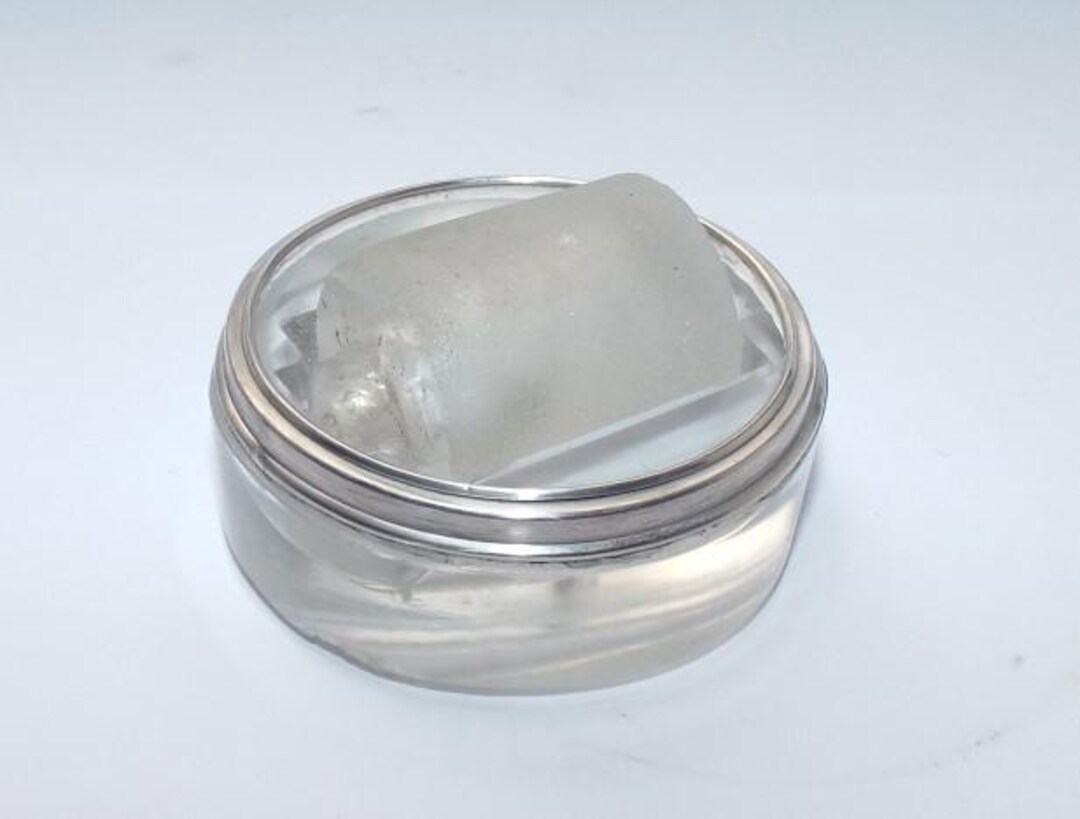 Rare Antique Sterling SOLID SILVER Mounted Glass Silver Stamp Mostener ...