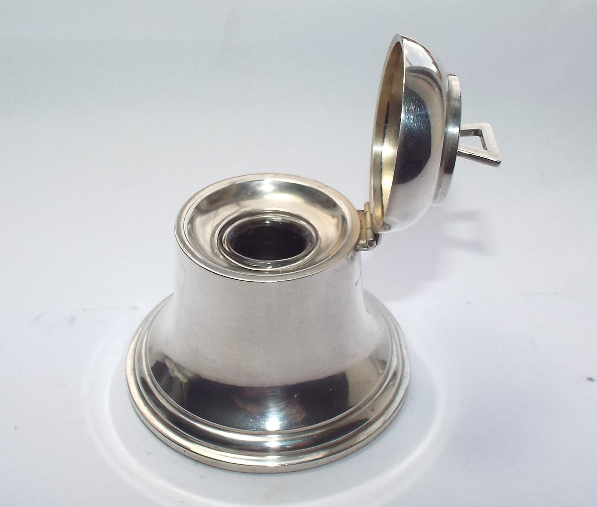 Antique Edwardian Novelty Sterling Solid Silver Bell Inkwell Charles ...