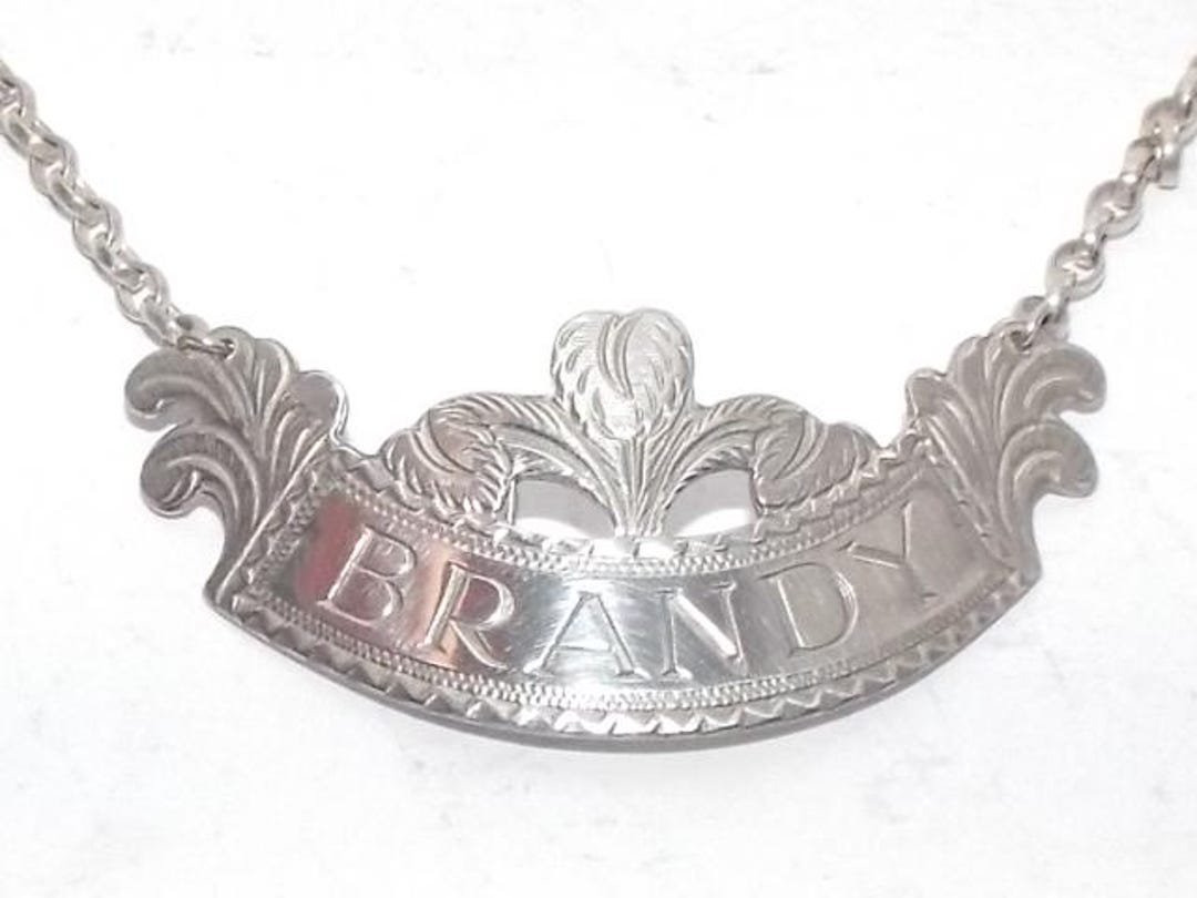 Vintage Pierced STERLING SOLID SILVER Brandy, Wine Label, Wine Label ...