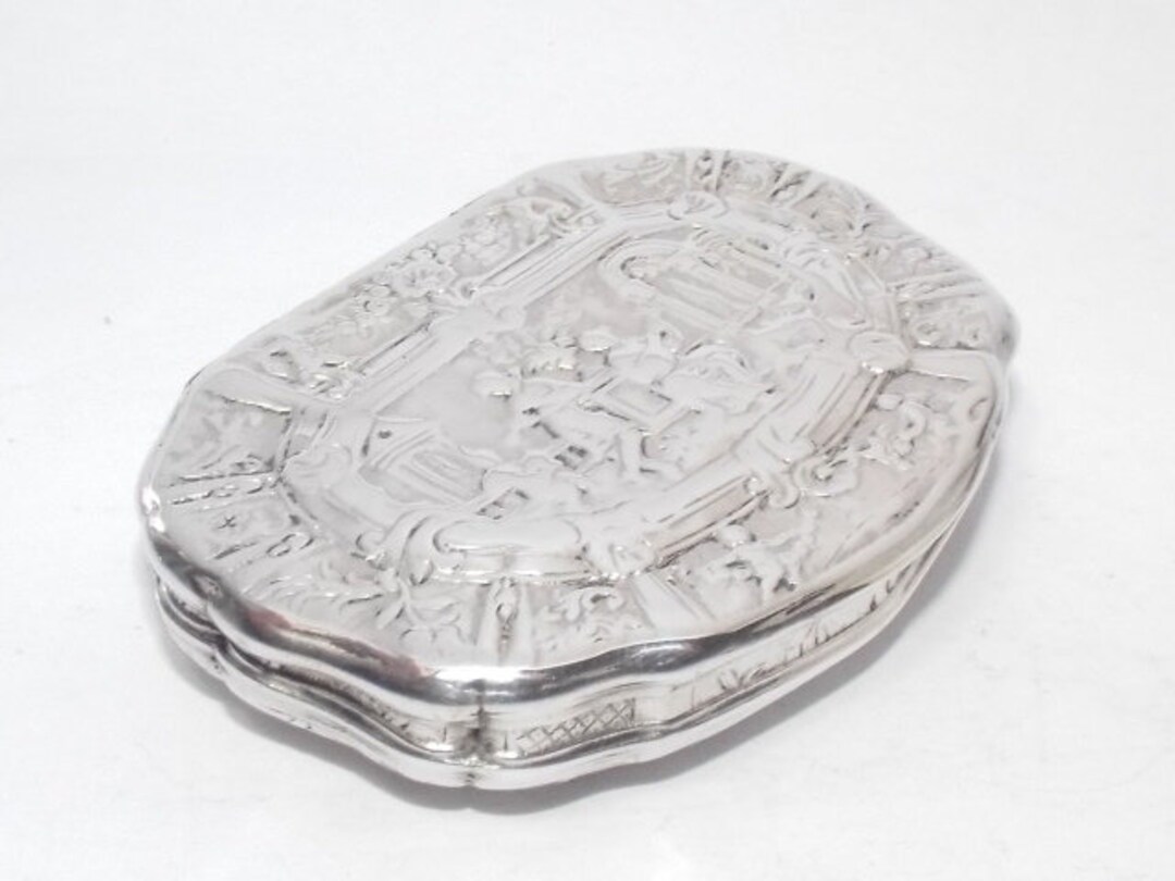 Rare Antique 18th Century French SOLID SILVER Snuff Box, Tobacco Box ...