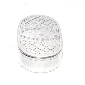 Rare Antique Sterling SOLID SILVER Patch Box, Pill Box, Snuff Box, John ...