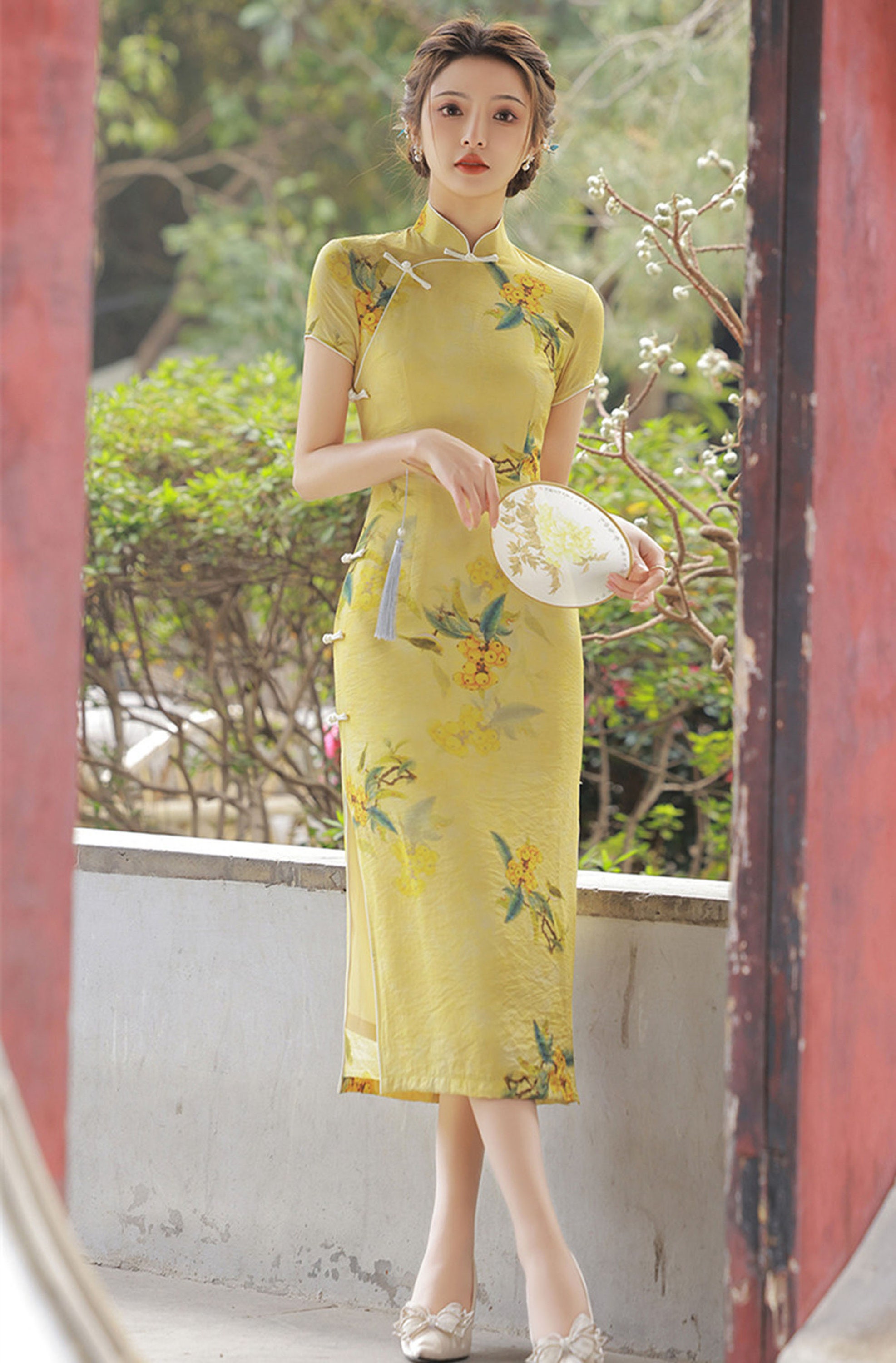 Classic Jacquard Flower Qipao Dress2022 Summer Qipao Chinese - Etsy