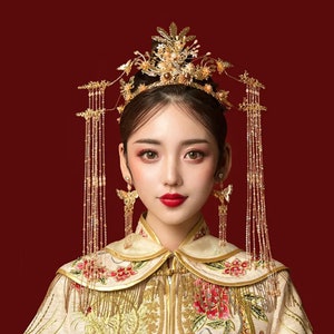 Chinese Traditional Wedding Bridal Headdress Phoenix Crown Women Simple ...
