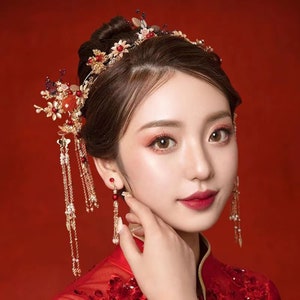 Chinese Traditional Wedding Bridal Headdress Phoenix Crown Women Simple ...