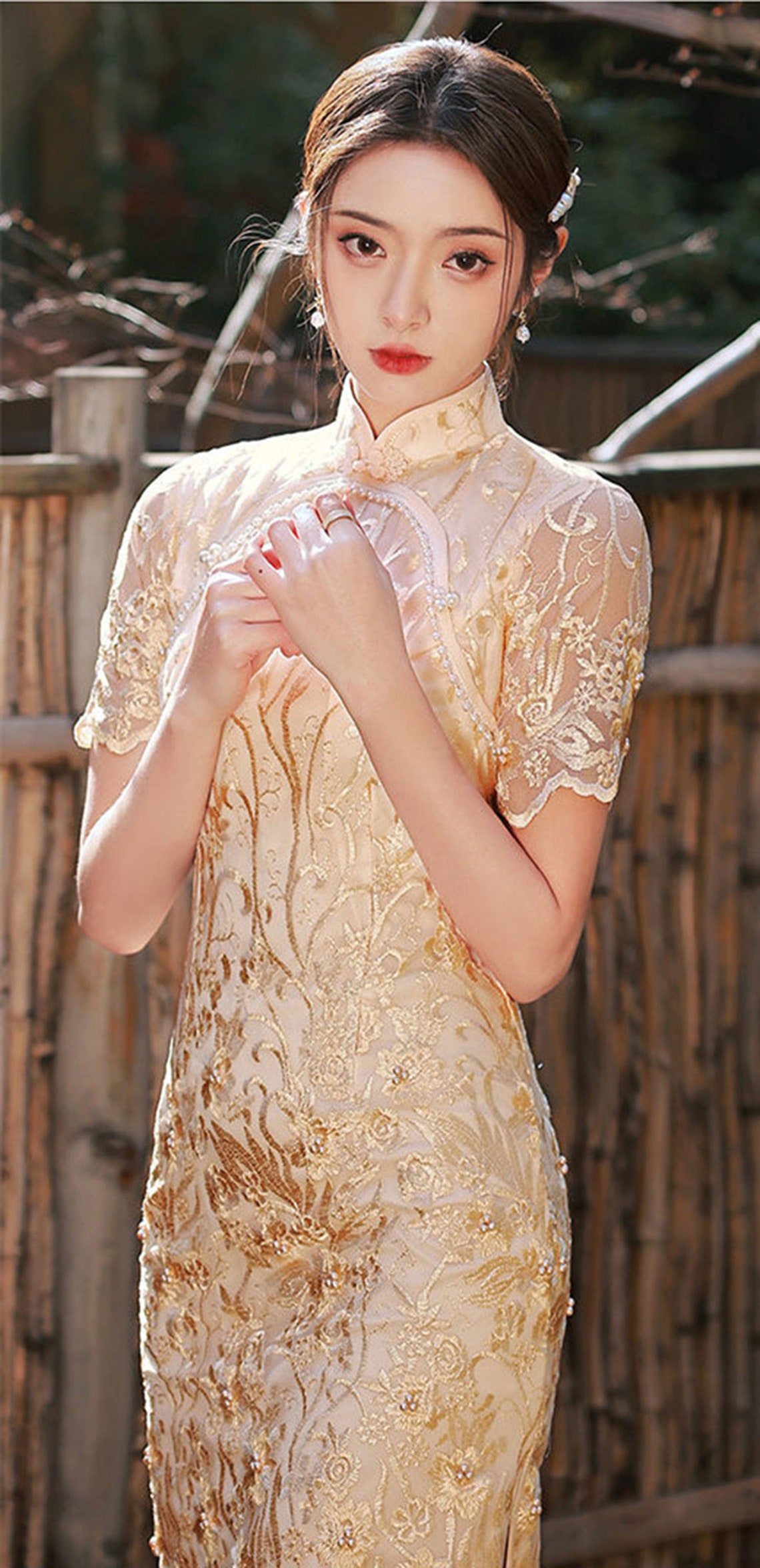 Modern China Cheongsam Lace Embroidered - Etsy