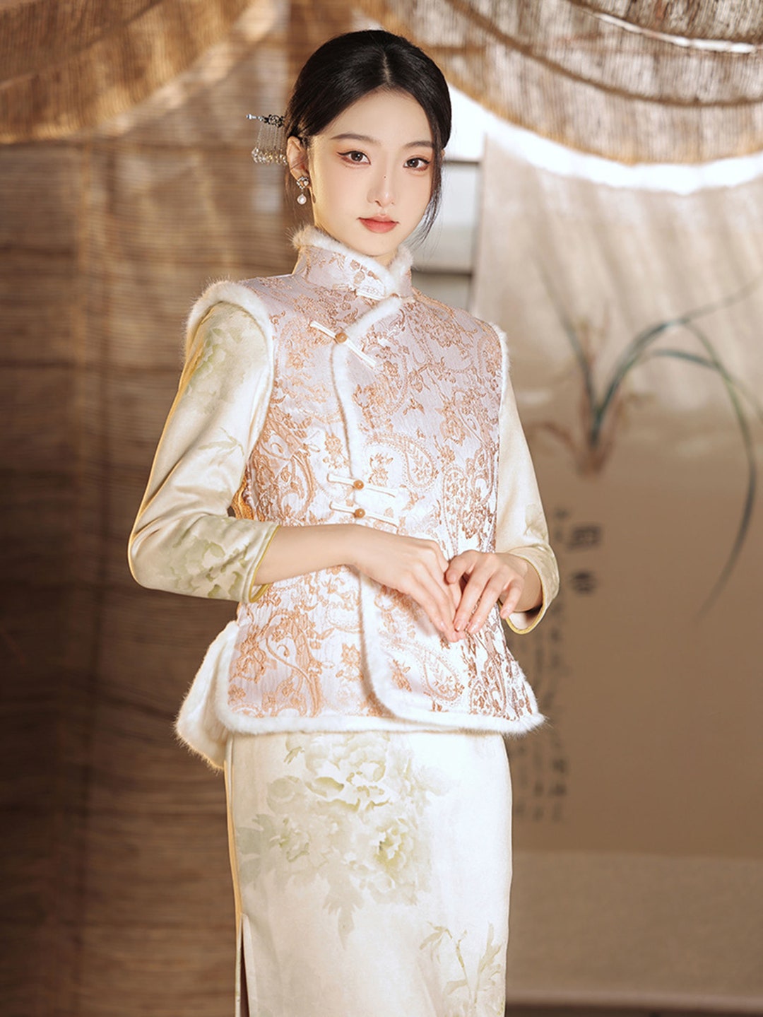 Cheongsam Vest Winter Qipao Vesttraditional Chinese - Etsy