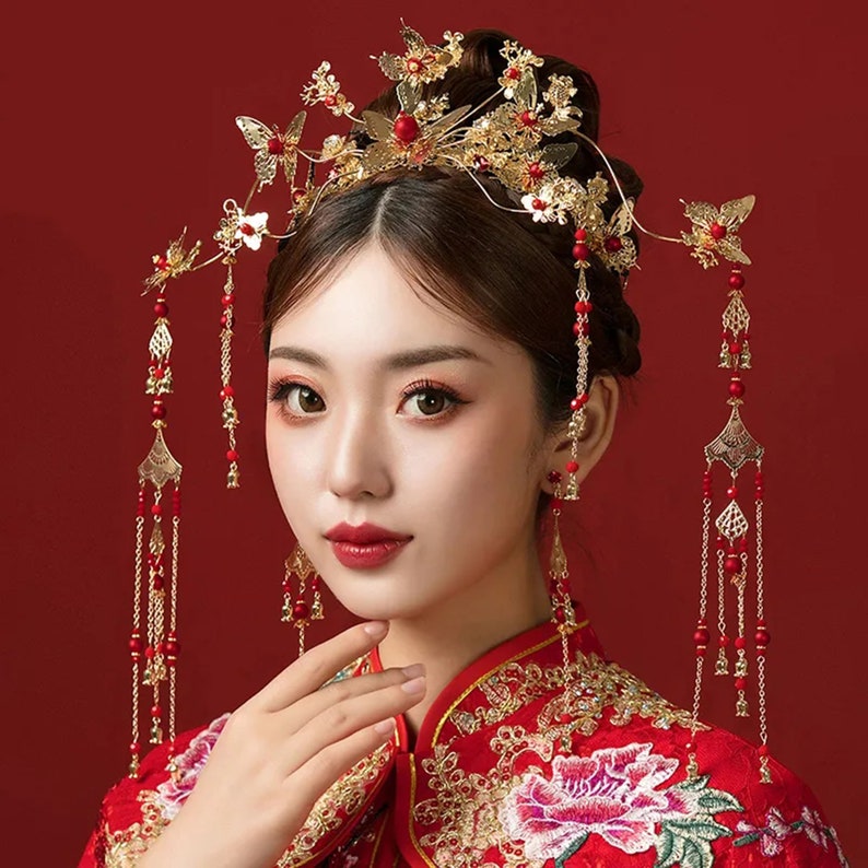 Chinese Traditional Wedding Bridal Headdress Phoenix Crown - Etsy