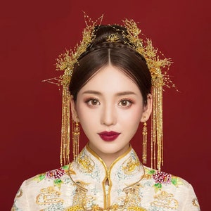 Chinese Traditional Wedding Bridal Headdress Phoenix Crown Women Simple ...