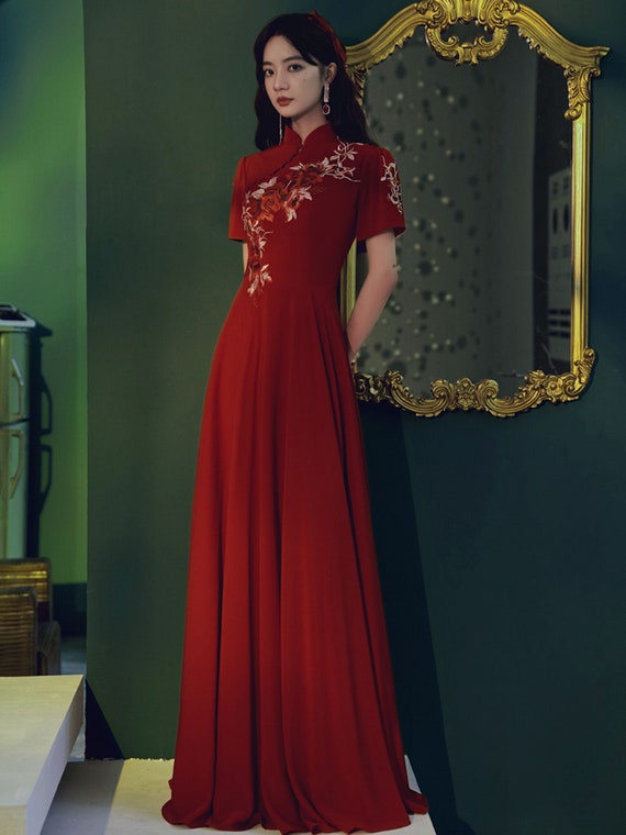 Traditional Chinese Bridal Dress Qipao Wedding Dress Red - Etsy