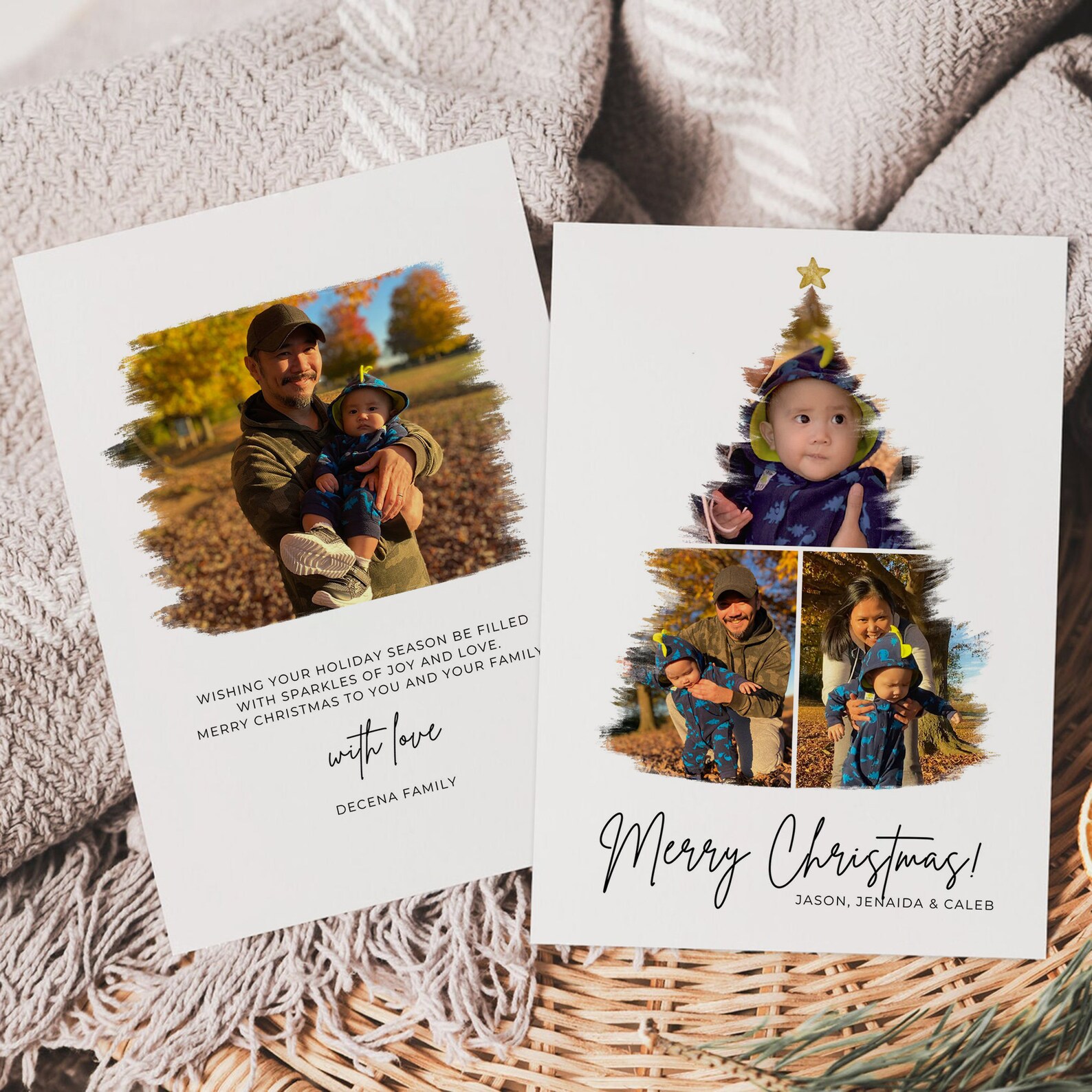 Printable Christmas Card Using Canva Christmas Tree Photo - Etsy