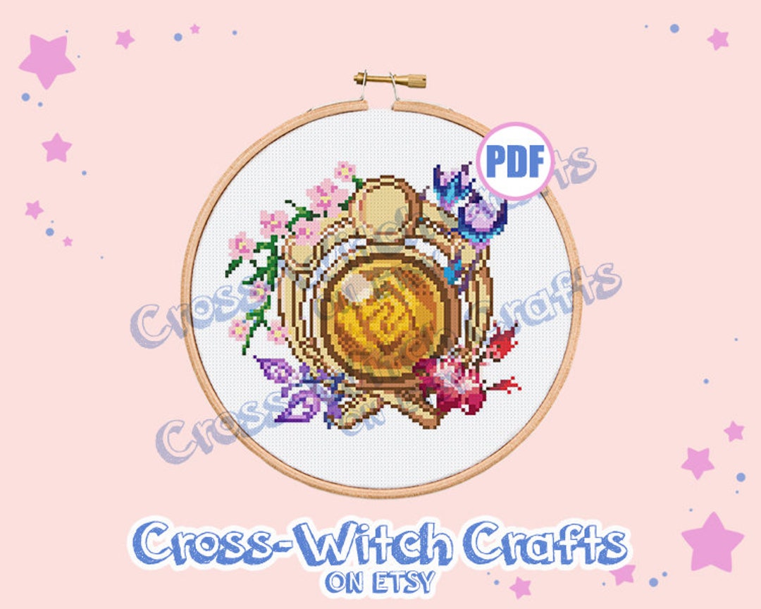 Genshin Impact Floral Vision - Inazuma Geo Cross-stitch Pattern ...