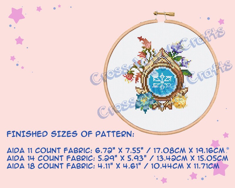 Genshin Impact Floral Vision - Sumeru Cryo Cross-stitch Pattern ...