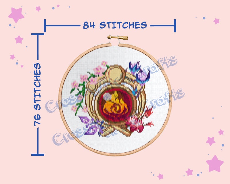 Genshin Impact Floral Vision - Inazuma Pyro Cross-stitch Pattern ...