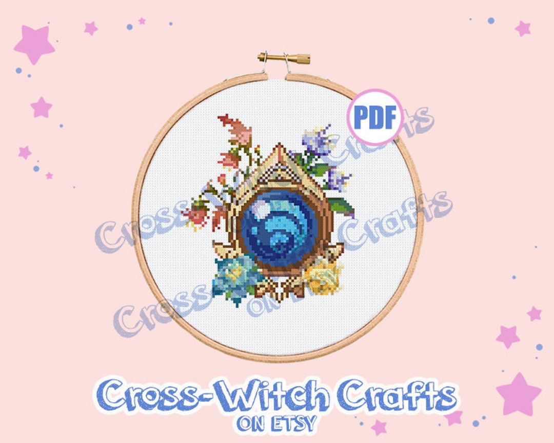 Genshin Impact Floral Vision - Sumeru Hydro Cross-stitch Pattern ...
