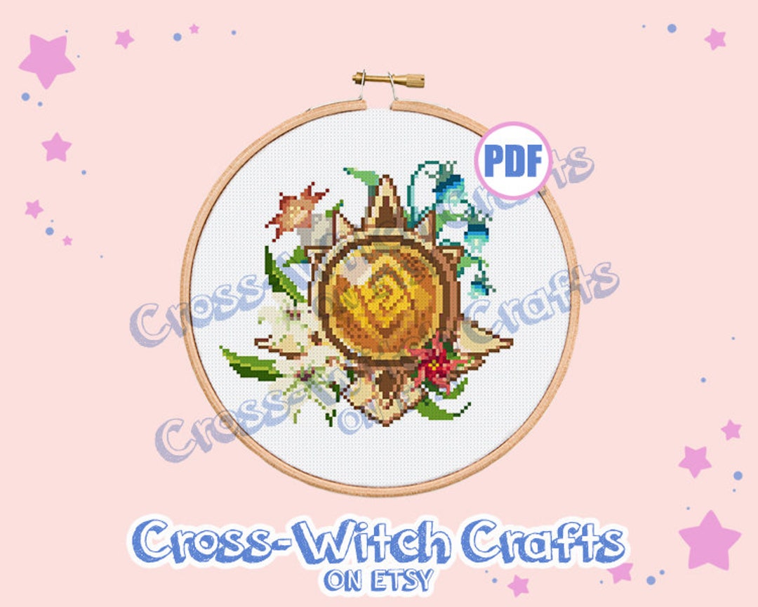 Genshin Impact Floral Vision Mondstadt Geo Cross-stitch Pattern INSTANT ...
