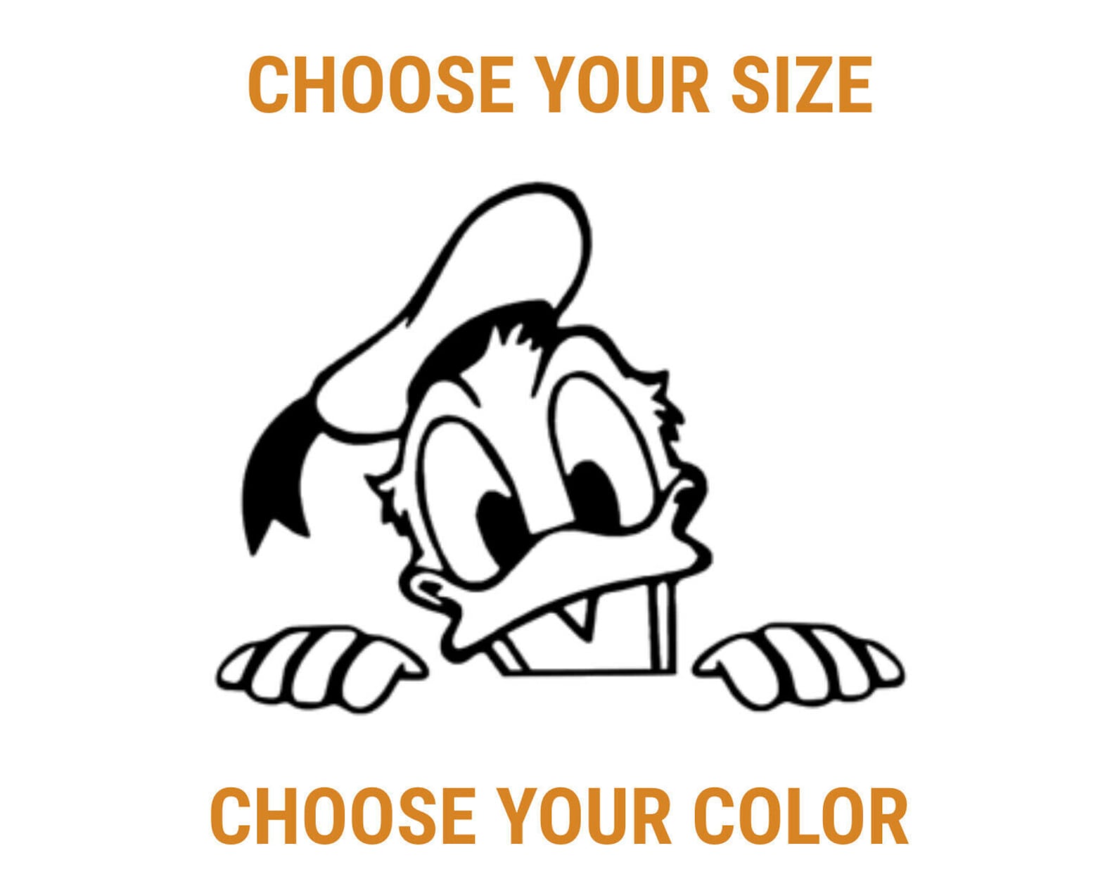 Donald Duck Disney Peeking Walt Disney World Car Decal Vinyl | Etsy