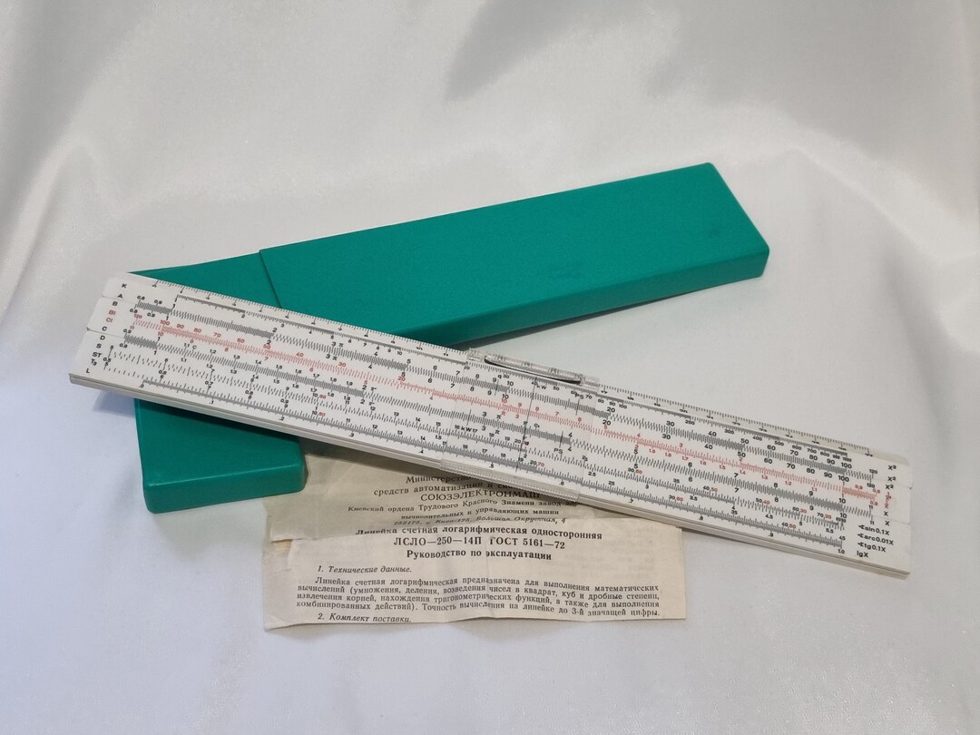 Slide Rule From Soviet Union Plastic Logarithm Rule Made in USSR 1980s ...